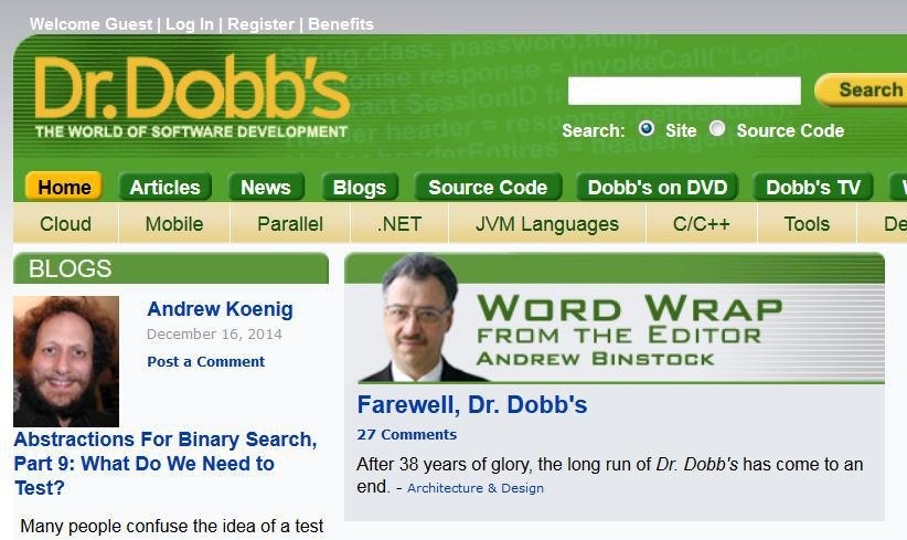 Magazin Für Softwareentwickler Das Ende Des Dr Dobb S Journal Heise Online