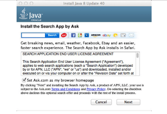 Oracle hängt Adware an den Java-Installer für Mac OS X | heise online