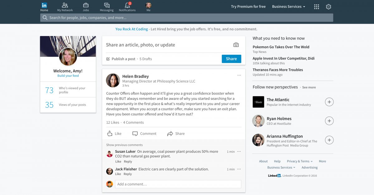 LinkedIn: Website mit neuem Design und neuen Funktionen | heise online
