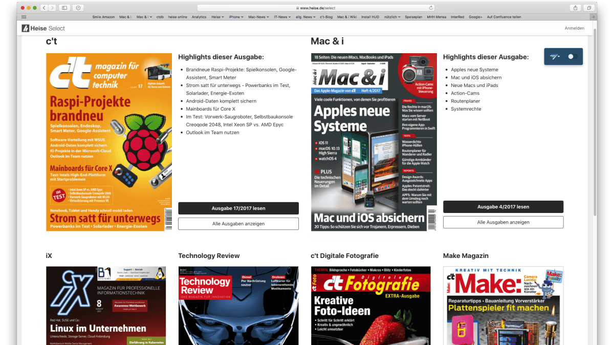 Heise-Magazine bequem lesen bei Heise Select | heise online