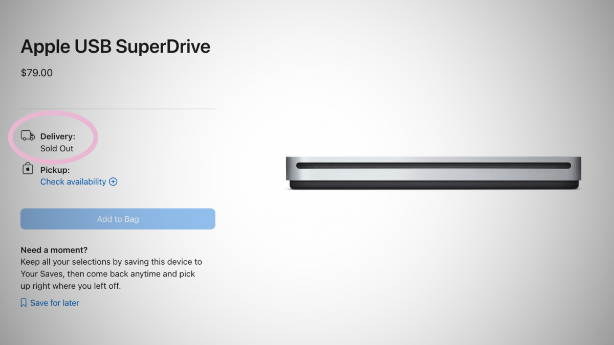Apple SuperDrive: In den USA ausverkauft, in Deutschland noch zu haben ...