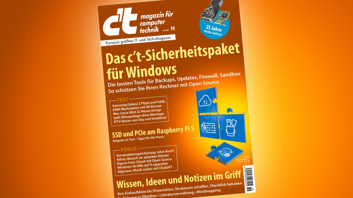 Blick ins Heft c’t 19/2024: Das c’t-Sicherheitspaket für Windows | heise online