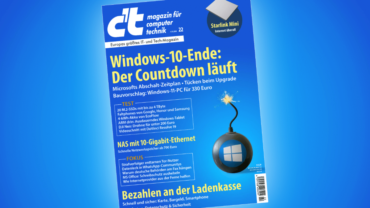 Blick ins Heft c’t 22/2024: Windows-10-Ende – der Countdown läuft | heise online