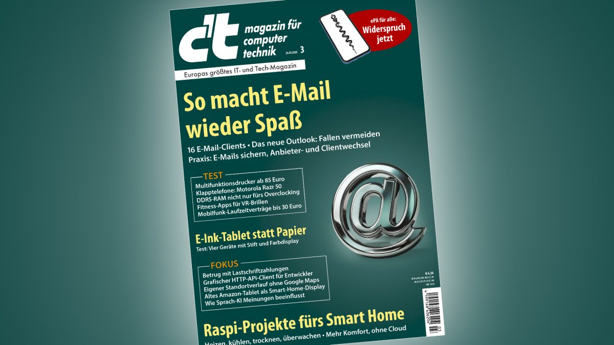 Blick ins Heft c’t 03/2025: So macht E-Mail wieder Spaß | heise online