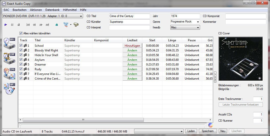 Exact Audio Copy (EAC) | heise Download
