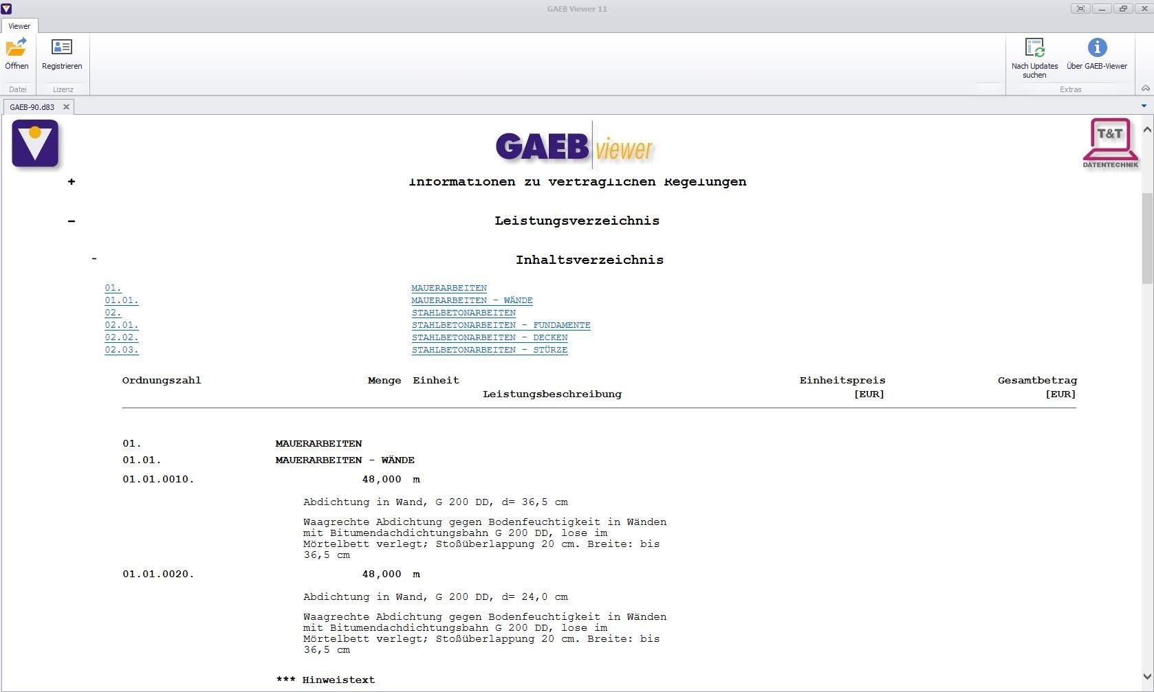 GAEB-ÖNorm-Viewer | heise Download