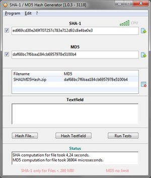 SHA-1/MD5 Hash Generator | heise Download