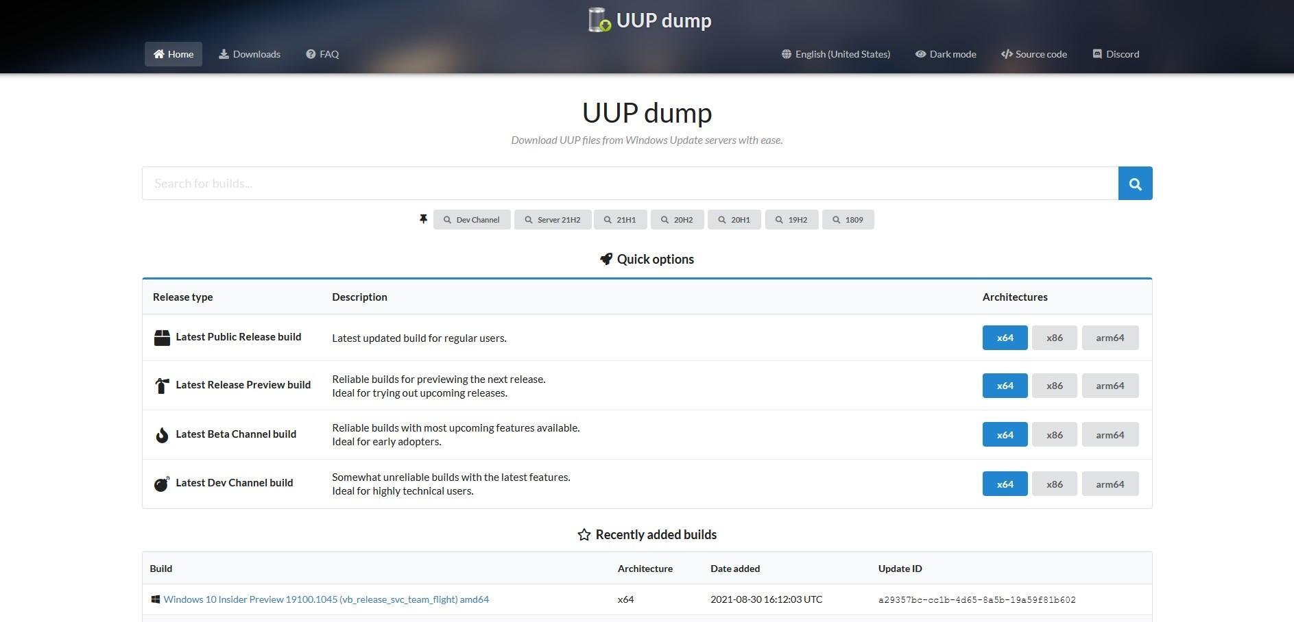 UUP dump | heise Download