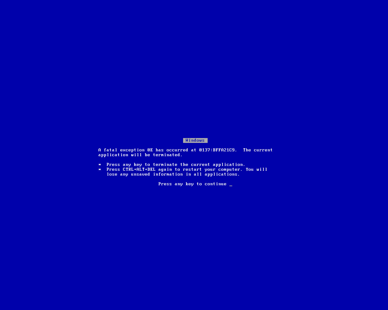 Bluescreen Screensaver - Gratis-Download | Heise