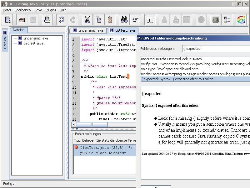 Editing Java Easily - Download von heise.de