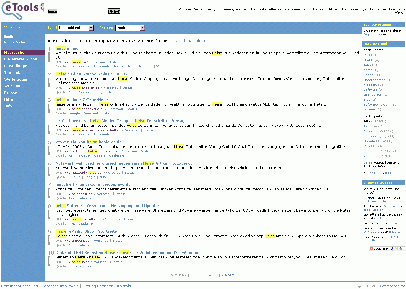 eTools.ch gratis nutzen | Heise