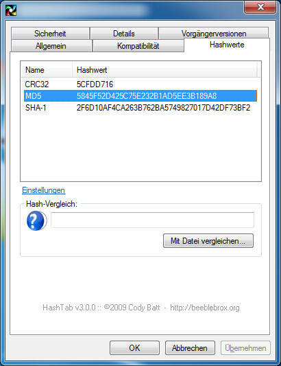 HashTab - Gratis-Download von heise.de