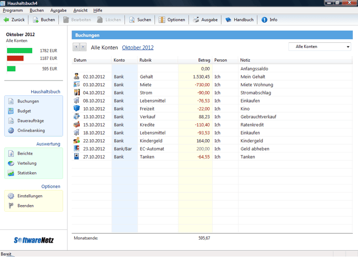 Finanzsoftware-Haushaltsbuch für Windows | Software-Downloads & Webdienste | heise Download