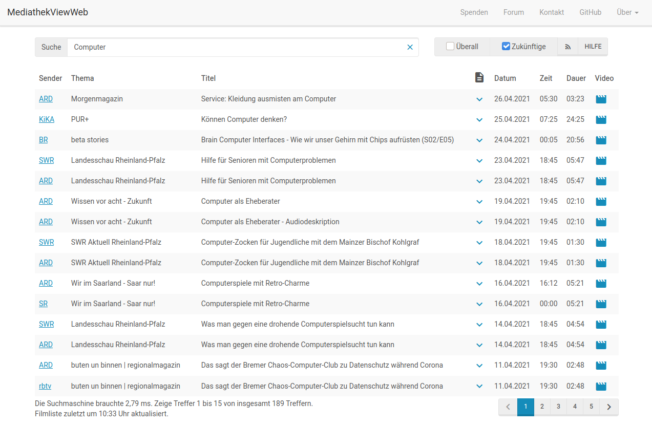 MediathekViewWeb gratis nutzen | Heise