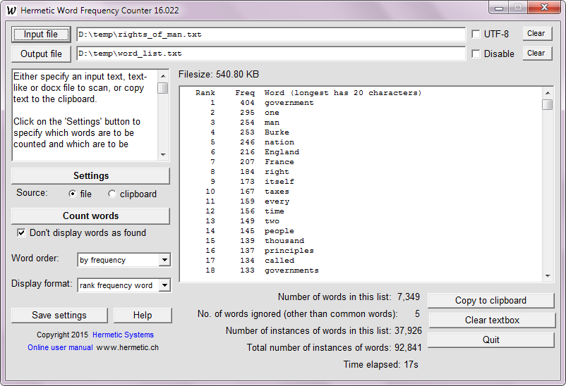Word Frequency Counter - Download von heise.de