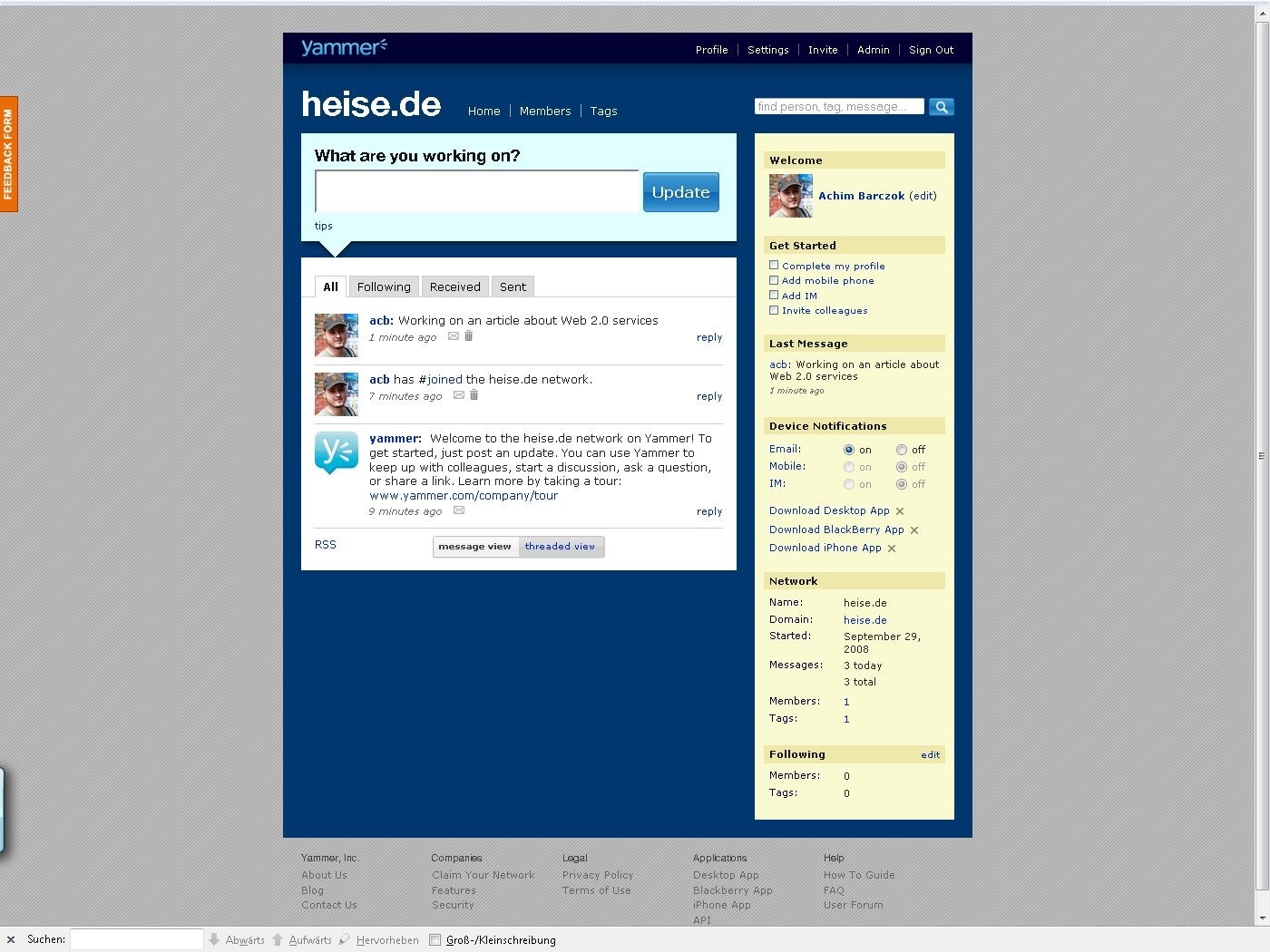 Yammer gratis nutzen | Heise