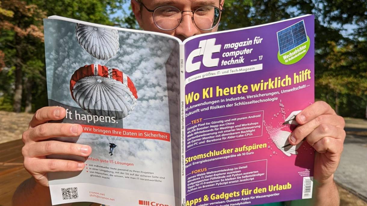 c't 17/2022 - Der Blick ins Heft mit Fahrradnavis, Urlaubsgadgets und KI | heise online