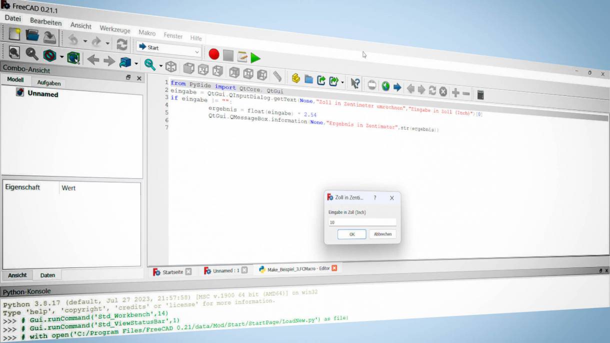 Makros für FreeCAD in Python programmieren | heise online
