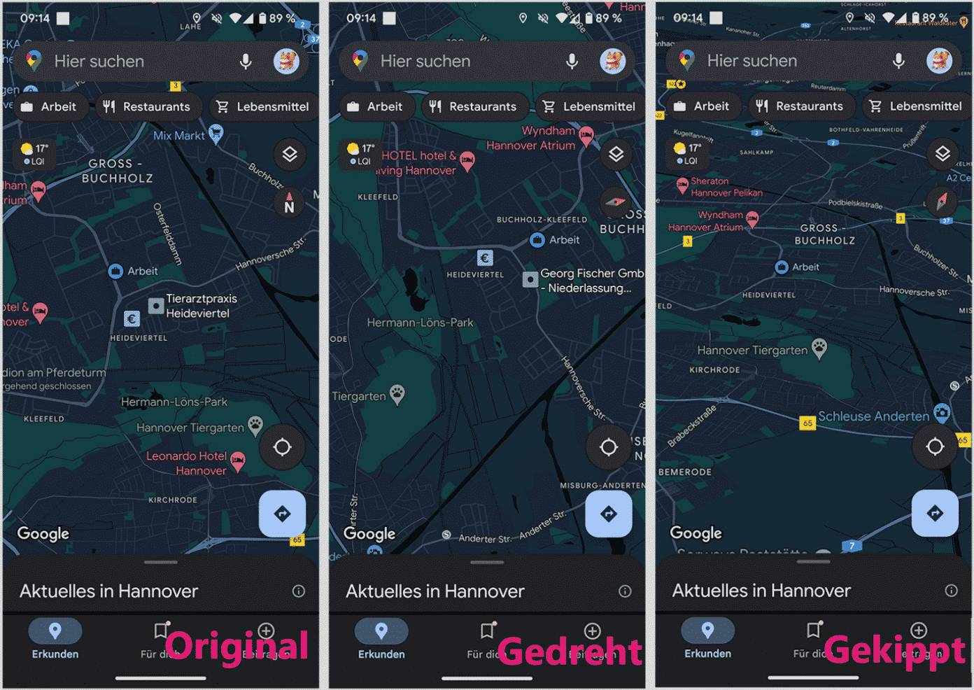 Google Maps: Karte drehen und kippen | heise online