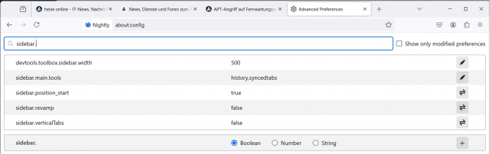 Firefox Vertical Tabs Are Moving Into The Nightly Versions Heise Online