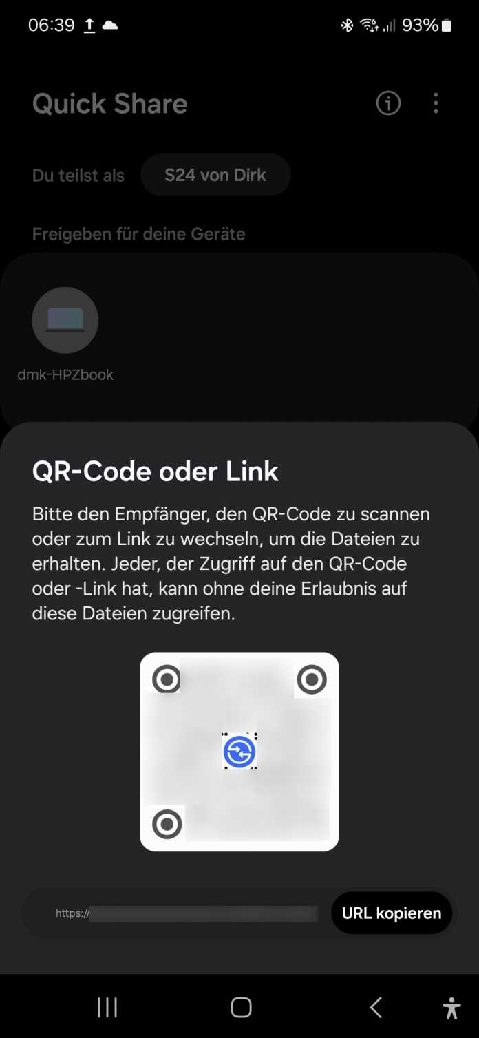 Google distributes QR code function for Quick Share | heise online